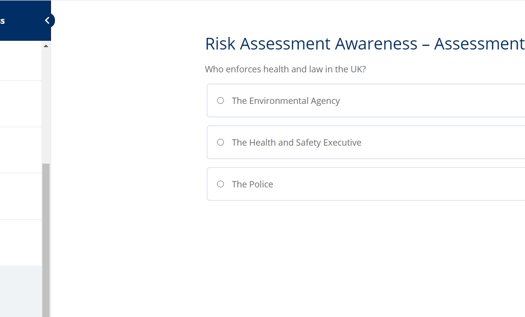 Course Assessment Screen Shot | Compliance Standard Group